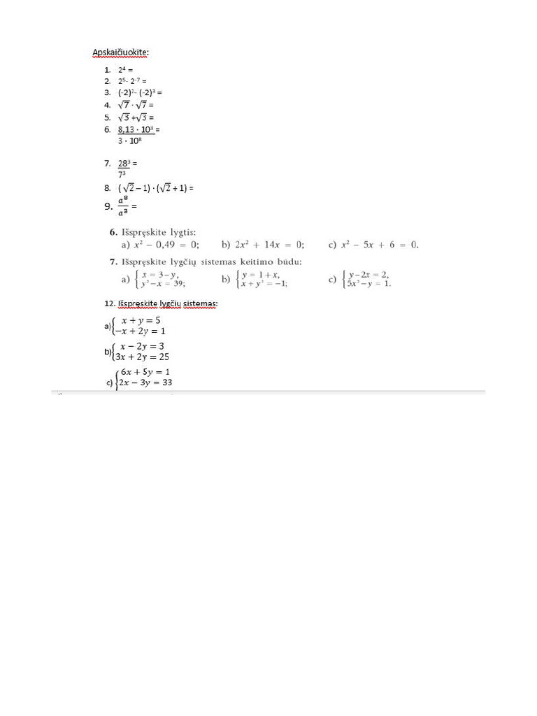 Kartojimo Uzduotys. | PDF