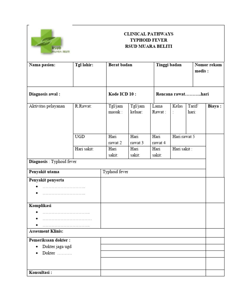 Clinical Pathways Typhoid Fever | PDF