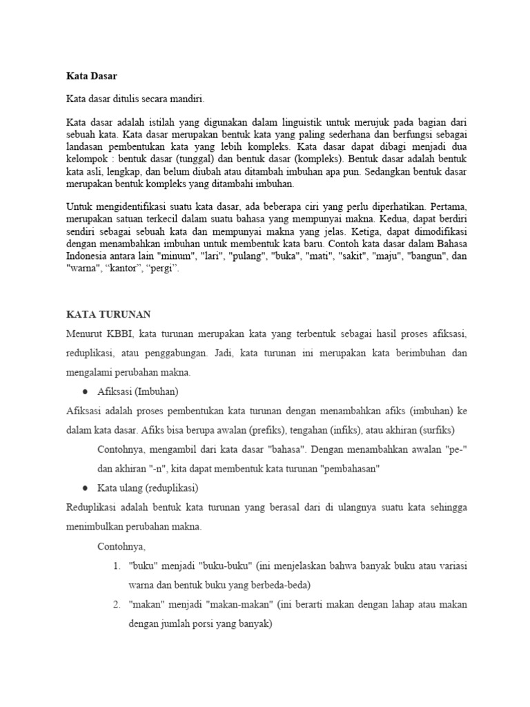 Materi Penulisan Kata - Kel 2 PBI | PDF