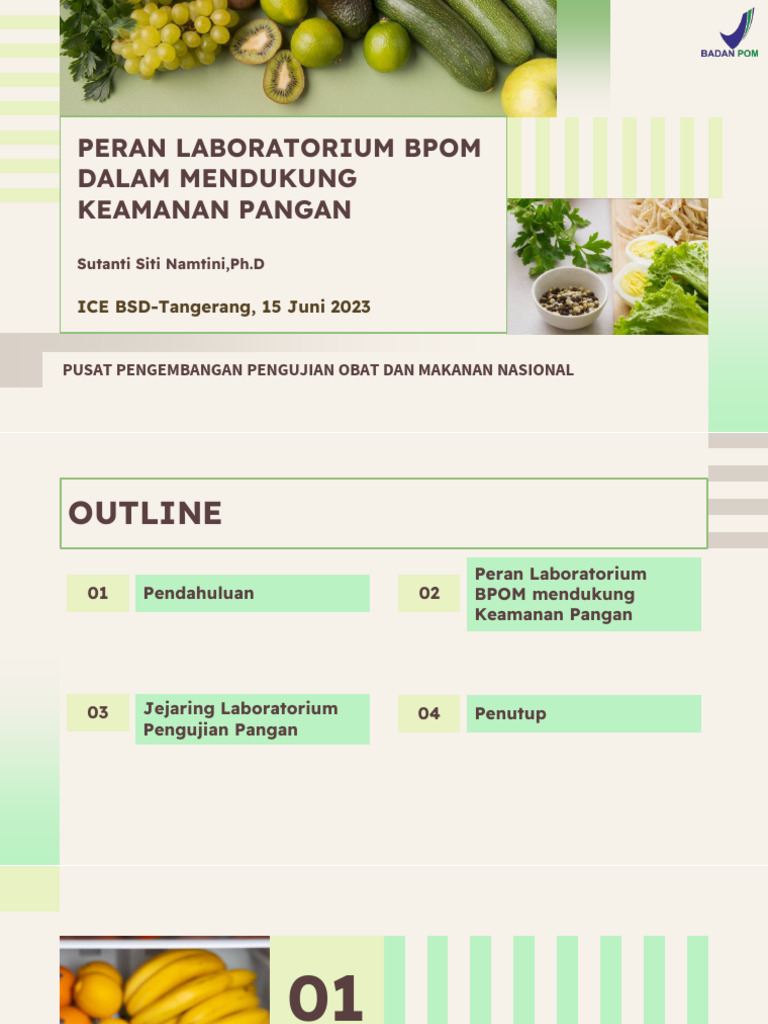 Peran Laboratorium BPOM Dalam Mendukung Keamanan Pangan | PDF ...