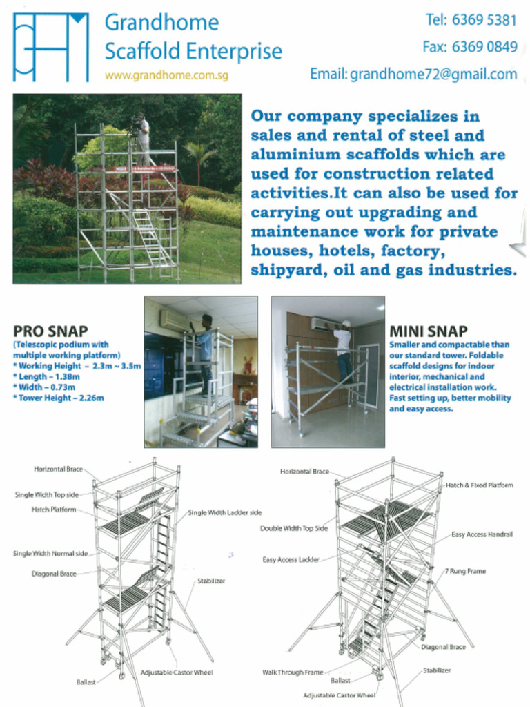 Alum Scaffold Tower Brochure | PDF