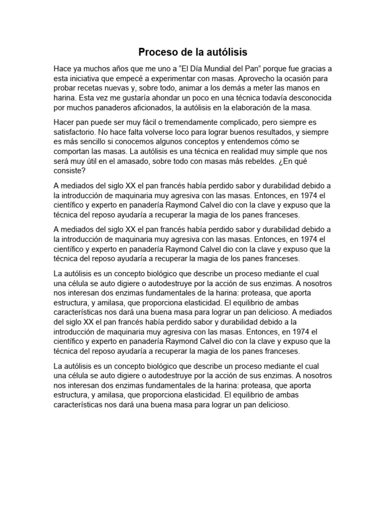 Proceso de La Autólisis | PDF