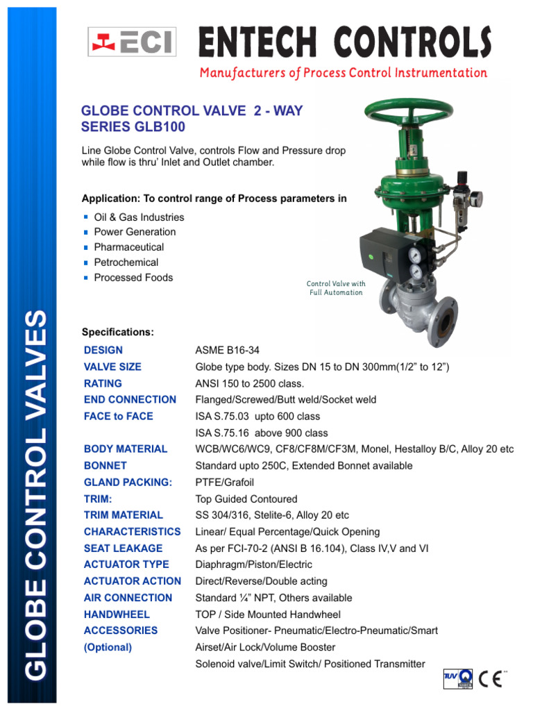 Globe Control Valves | PDF