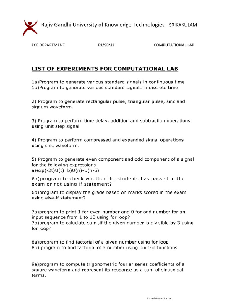 e1-sem2-ece-COMPUTATION LAB MANUAL-1 | PDF