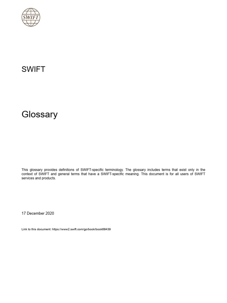 SWIFT - Glossaire Swift | PDF