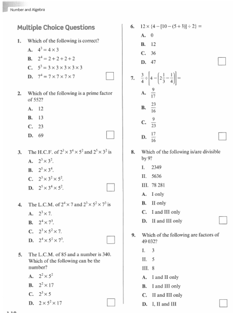 Ch1 Base Mathematics Unit Test | PDF