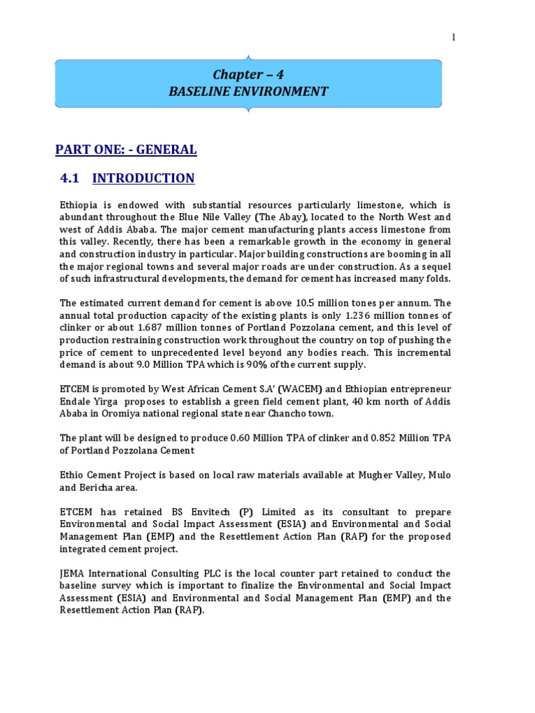 Sample Report - Esia Chapter 4 | PDF | Staple Foods | Drinking Water