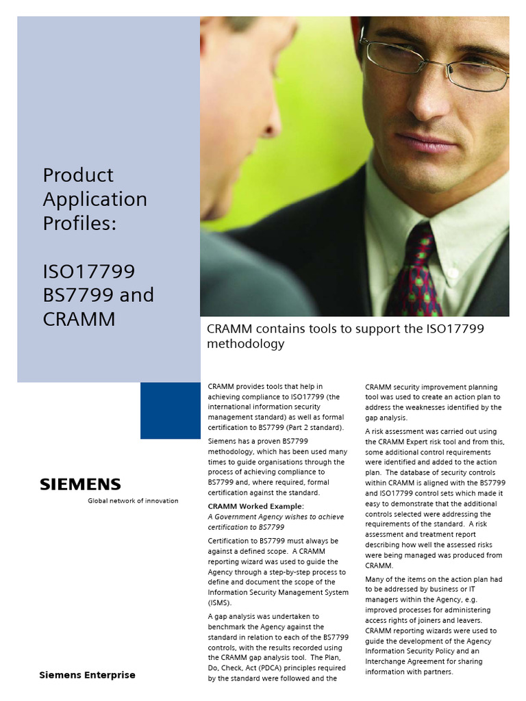 CRAMM - CRAMM and ISO7799 (Profile) | PDF | Computers