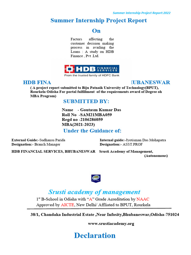 GOUTAM Internship Project Report | PDF