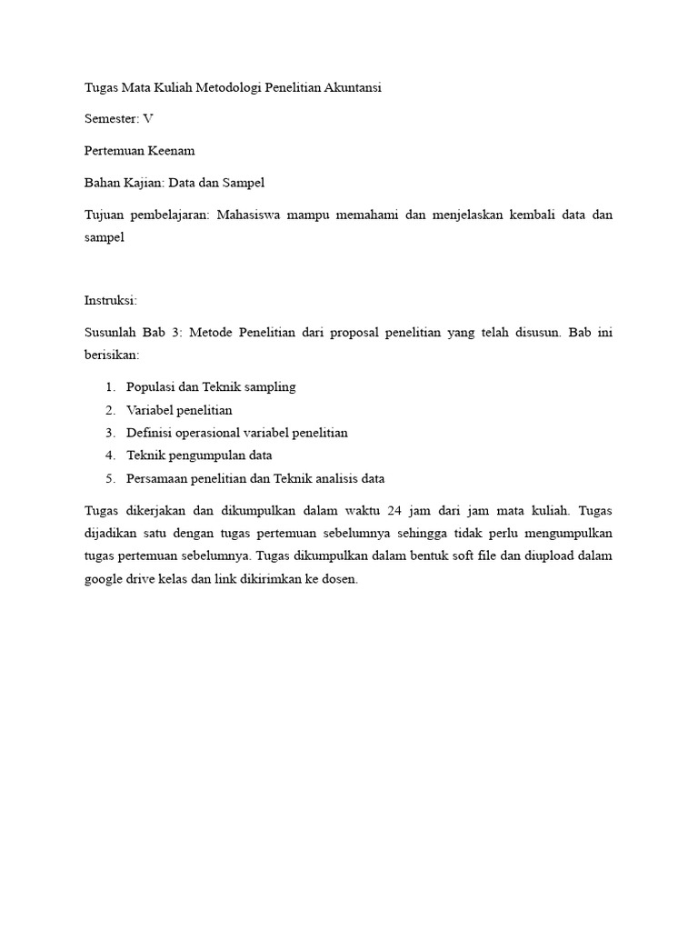 Tugas Data Dan Sampel | PDF