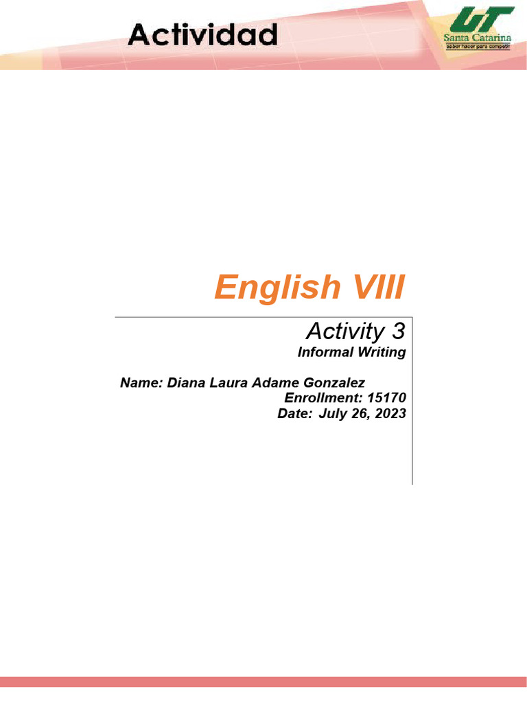 ING8 Activity 3 DA | PDF | General Fiction