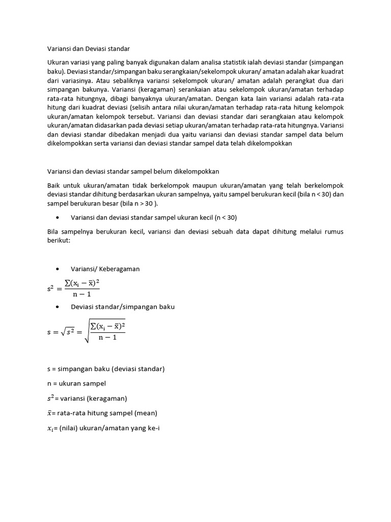 Variansi Dan Deviasi Standar 3 | PDF