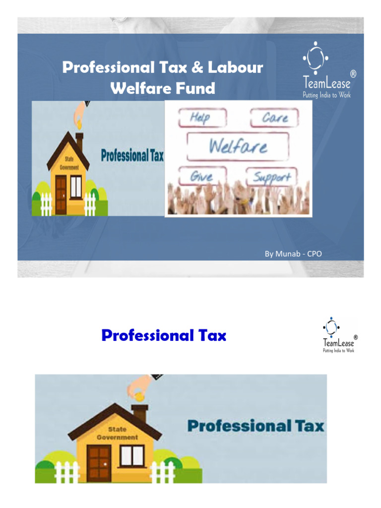 Professional Tax & Labour Welfare Fund: by Munab - CPO | PDF | Taxes ...