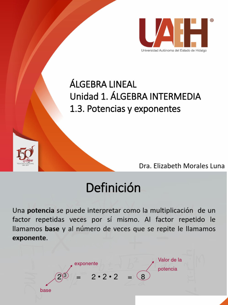 Potencias y Exponentes en Álgebra | PDF