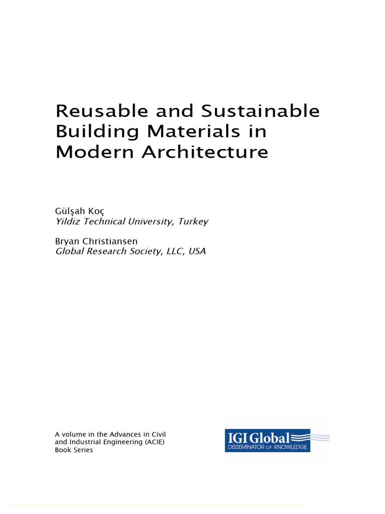 Reusable and Sustainable Building Materials in Modern Architecture | PDF