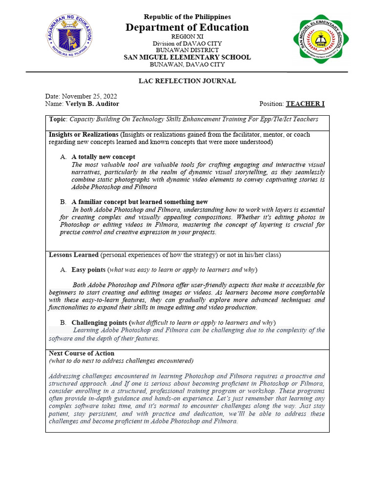 ICT-REFLECTION-JOURNAL | PDF