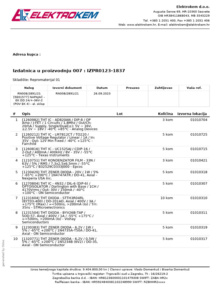 Otpremnica IZPR0123-1837 | PDF