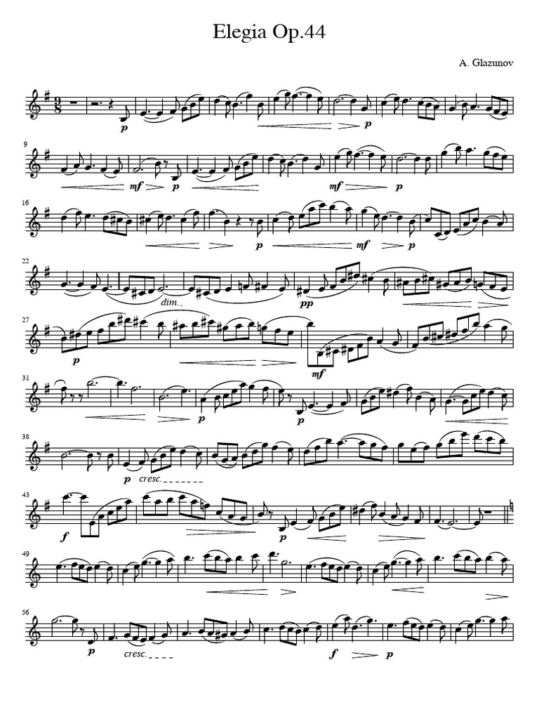 Glazunov's Elegia Op. 44 Analysis | PDF