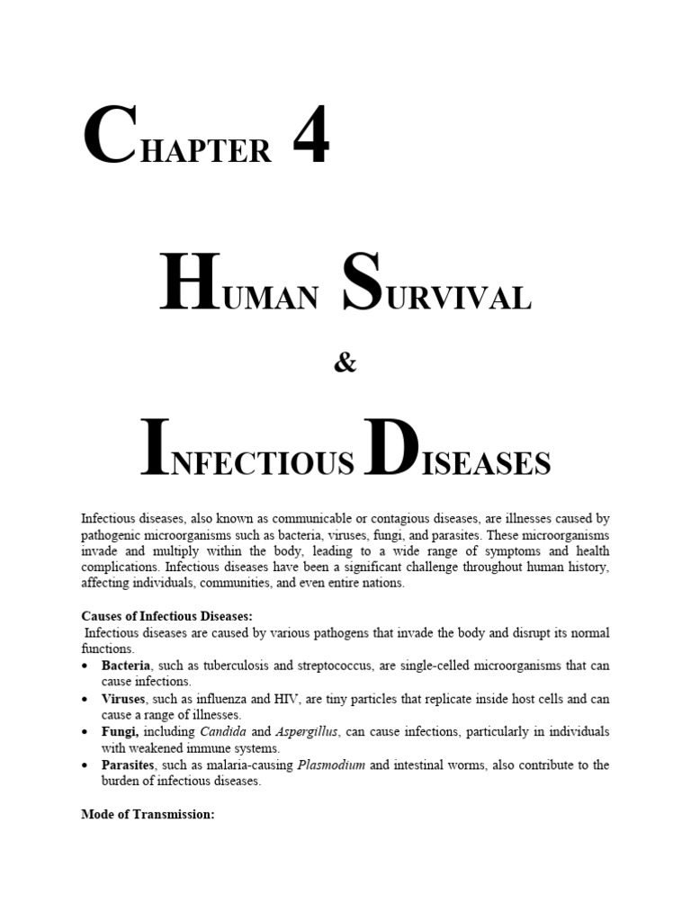 Human Survival and Infectoius Diseases | PDF