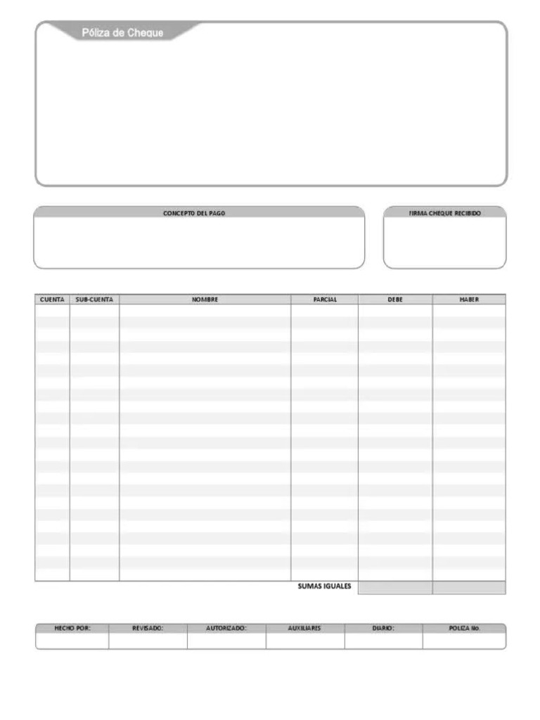 POLIZA DE CHEQUE | PDF