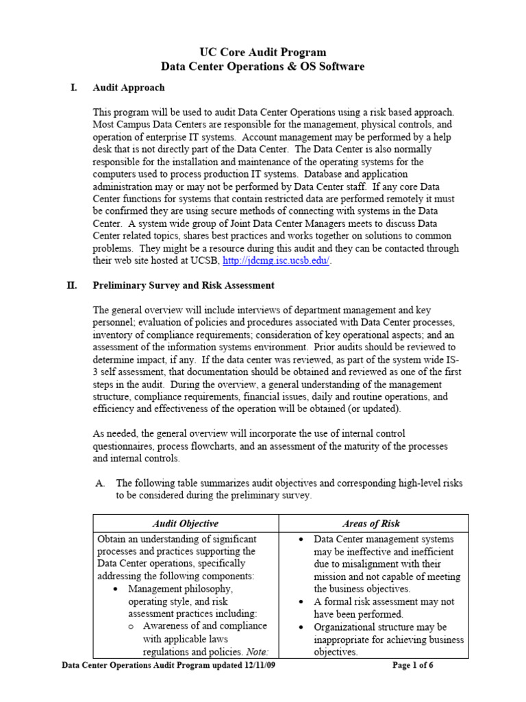 Audit Program Template in | PDF
