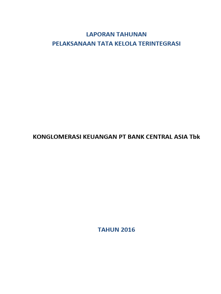 Laporan TKT Tahun 2016 BCA | PDF