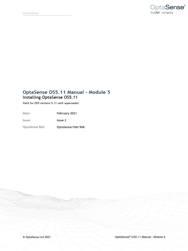 OptaSense OS5.11 Manuals - Module 5 - Installing OptaSense 5.11 | PDF
