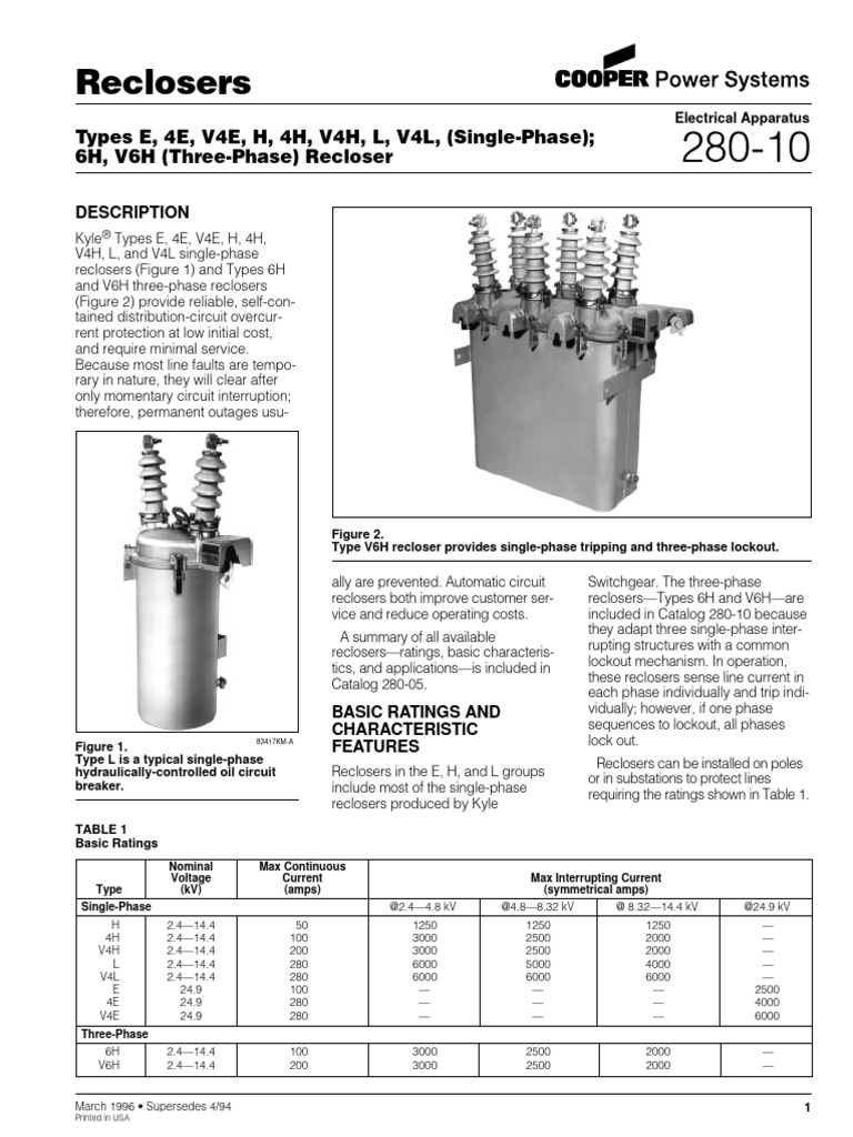 Recloser H | PDF | Technology & Engineering