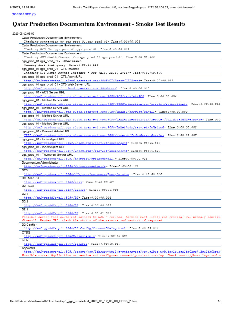 Smoke Test Report | PDF