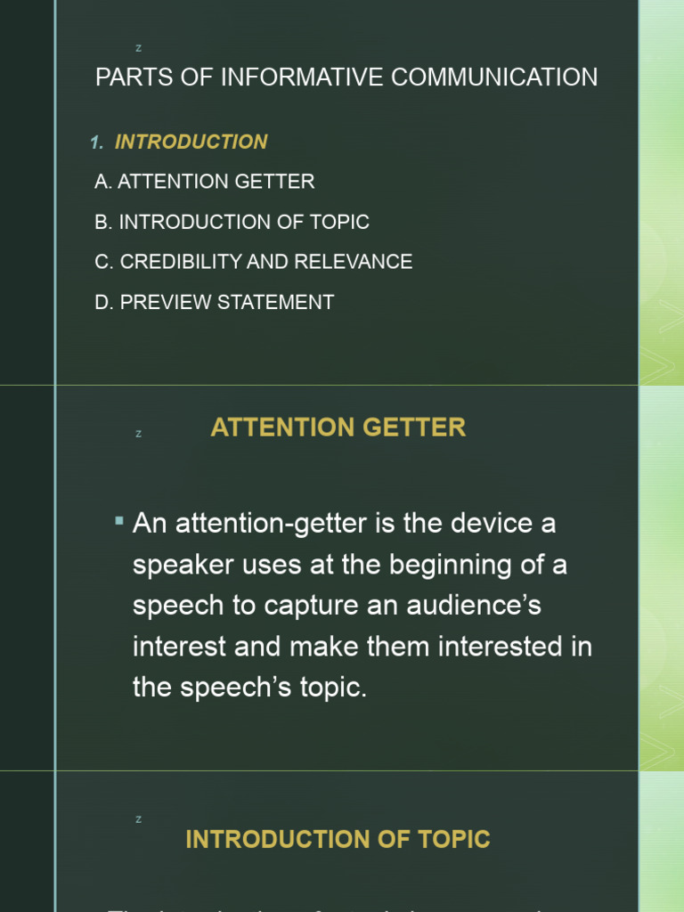 Parts of Informative Communication | PDF