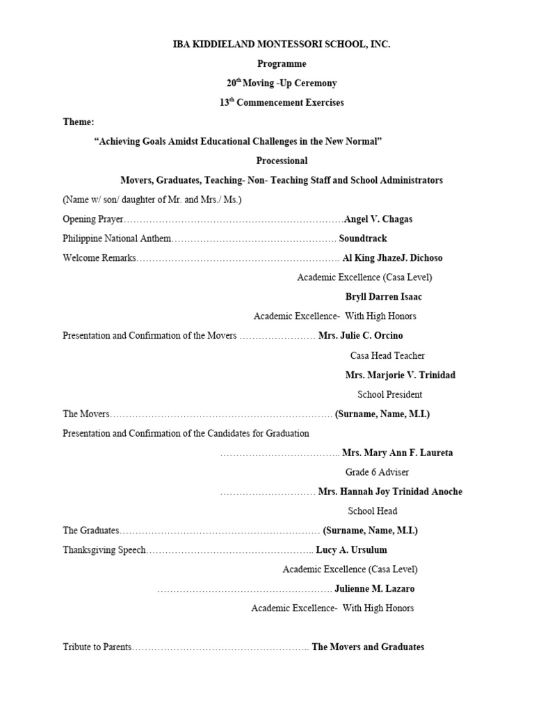 Graduation Programme 2020-2021 | PDF