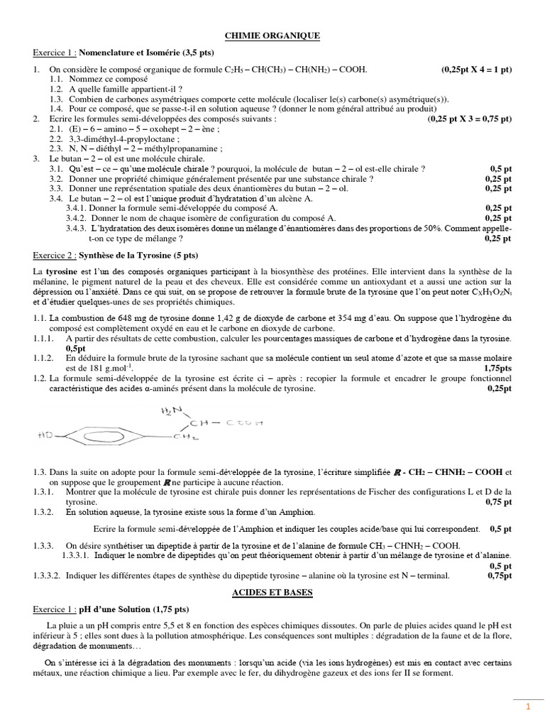 Chimie Tle Olympiade 2023 | PDF