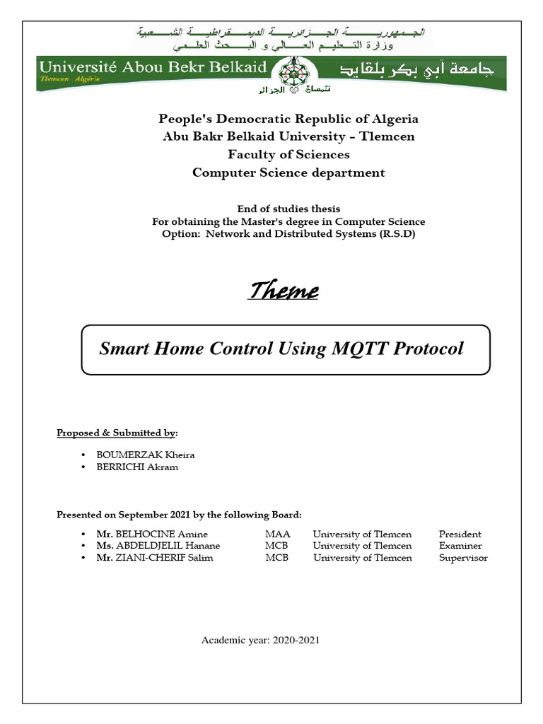 Smart Home Control Using MQTT Protocol. | PDF