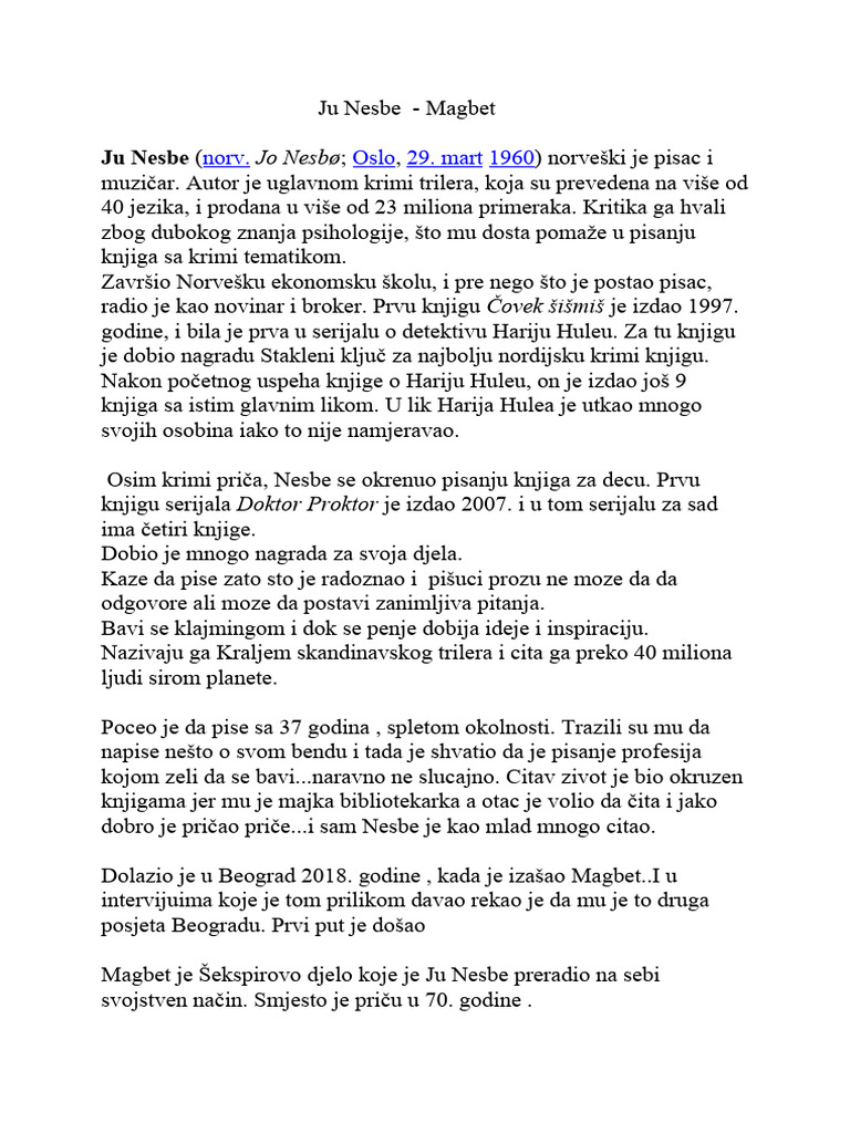 Ju Nesbe | PDF