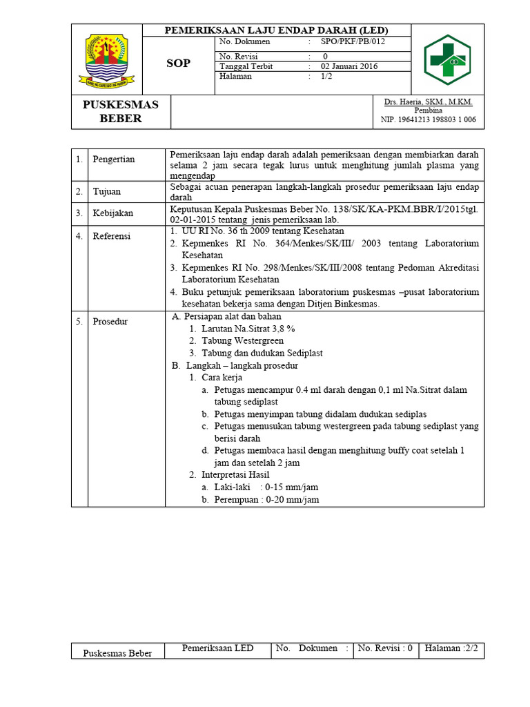 Spo Pemeriksaan LED | PDF