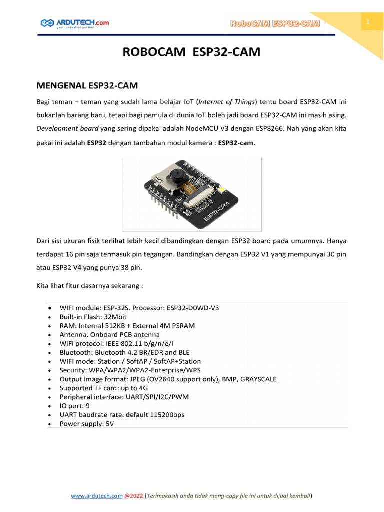 Panduan Robocam Esp32 Pdf