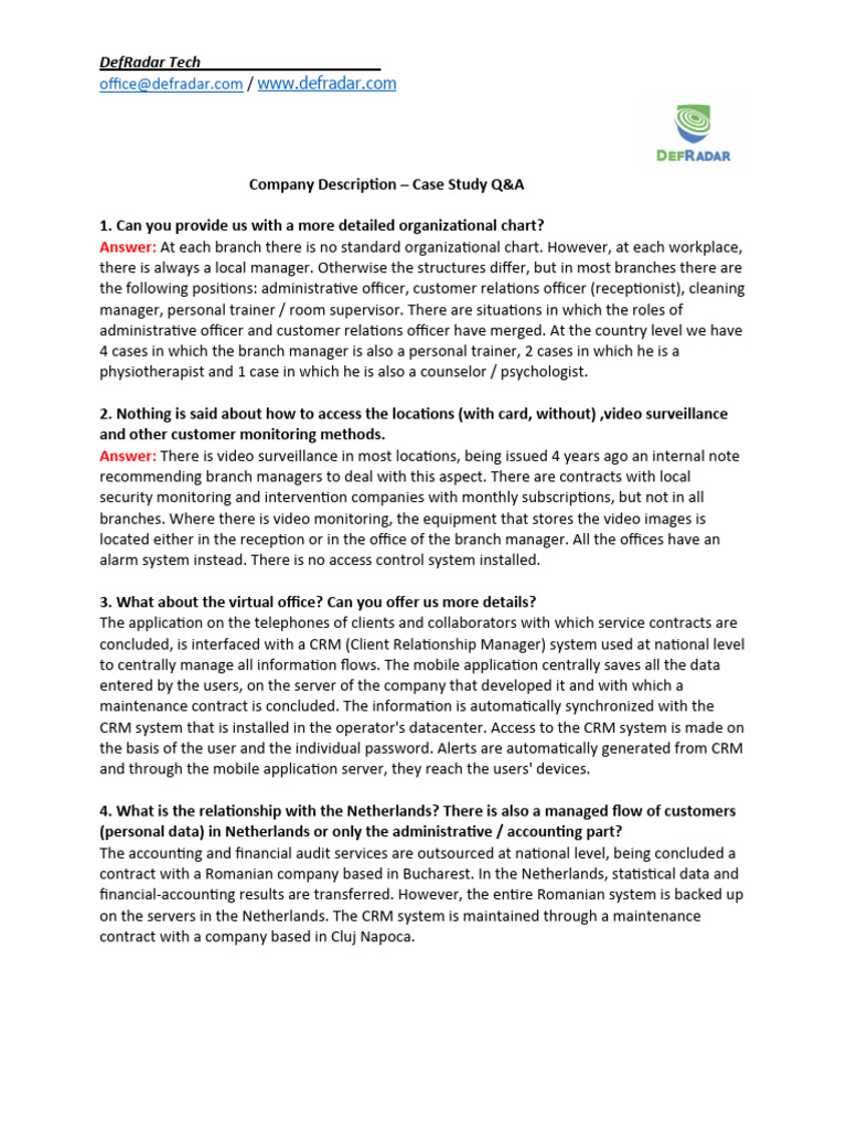 02.challenge+ +Company+Description+ +Q&A | PDF | Finance & Money ...