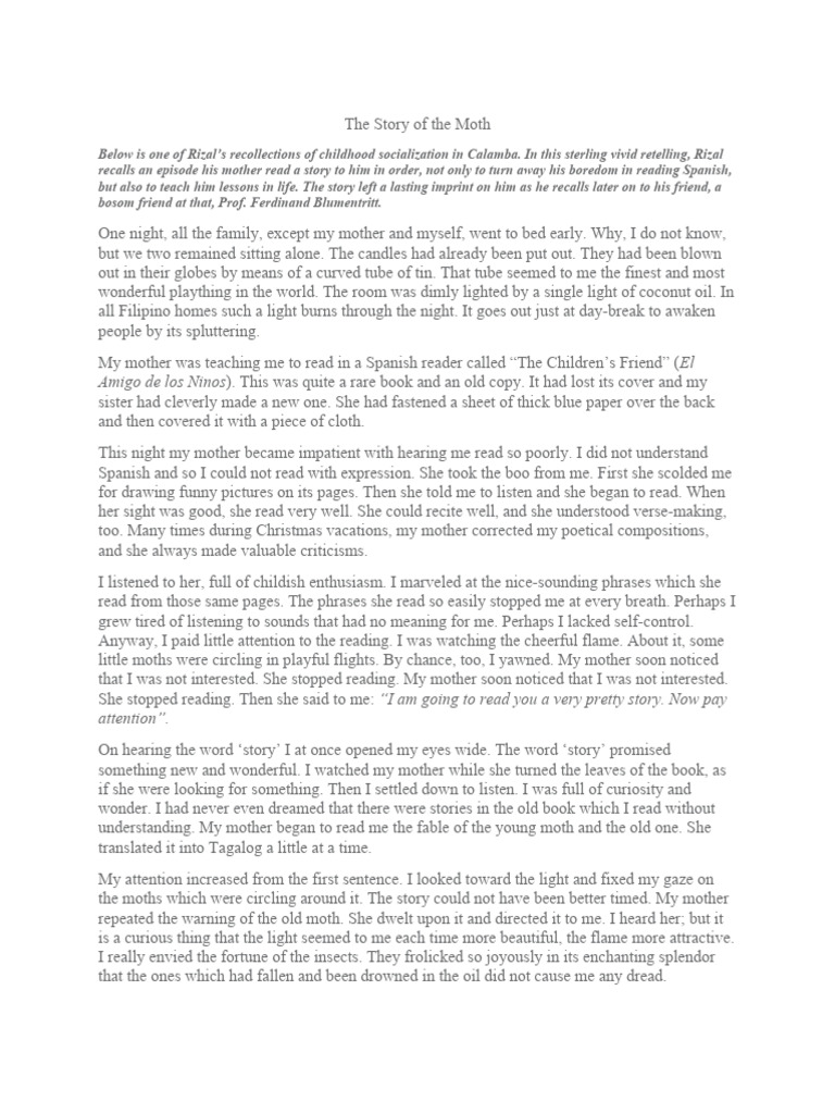 The Story of the Moth | PDF