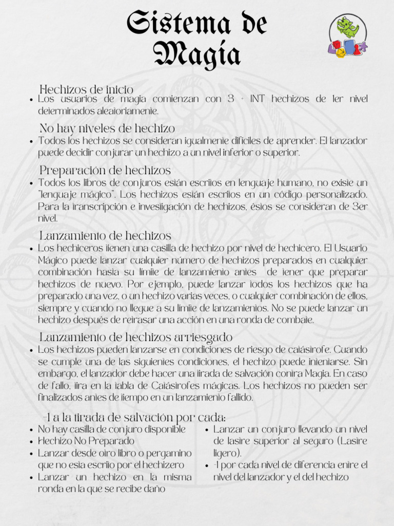 Homebrew Sistema de Magía OSE | PDF