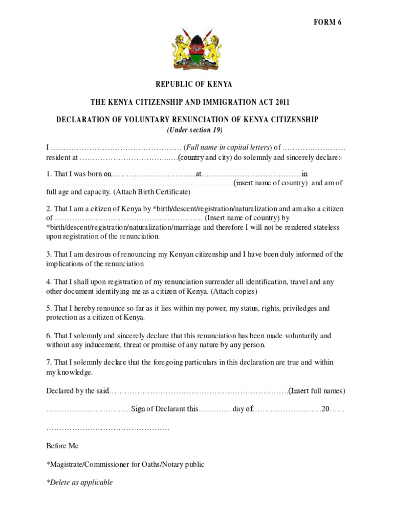 Renunciation-Citizenship-Application | PDF