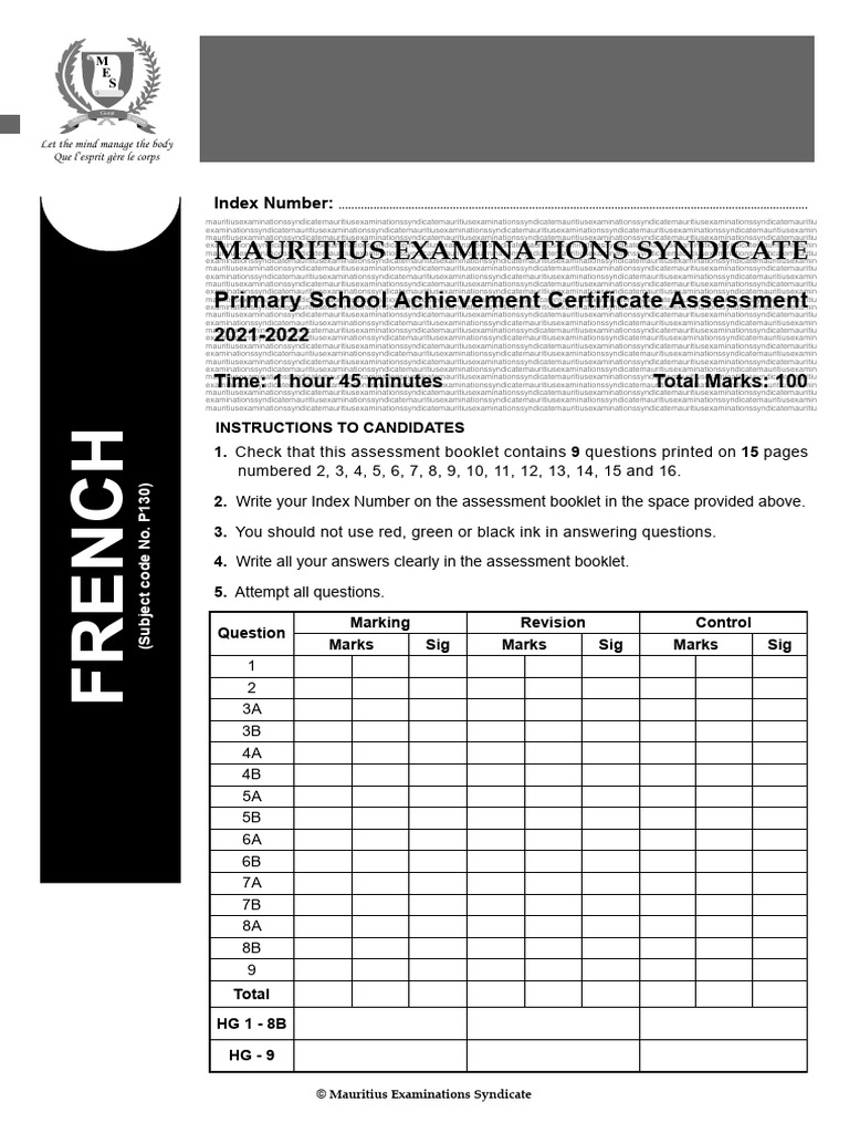 Psac French 2021 2022 | PDF