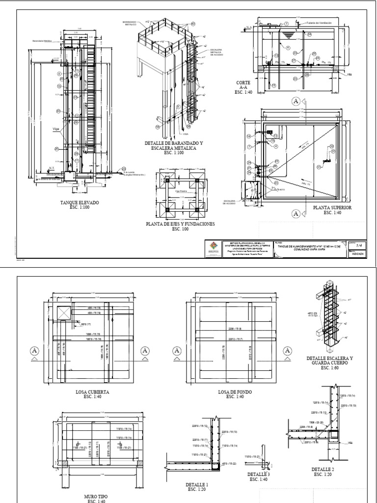 TANQUE ELEVADO 15 M3 H 12 (M) COMUNIDAD WARA WARA | PDF