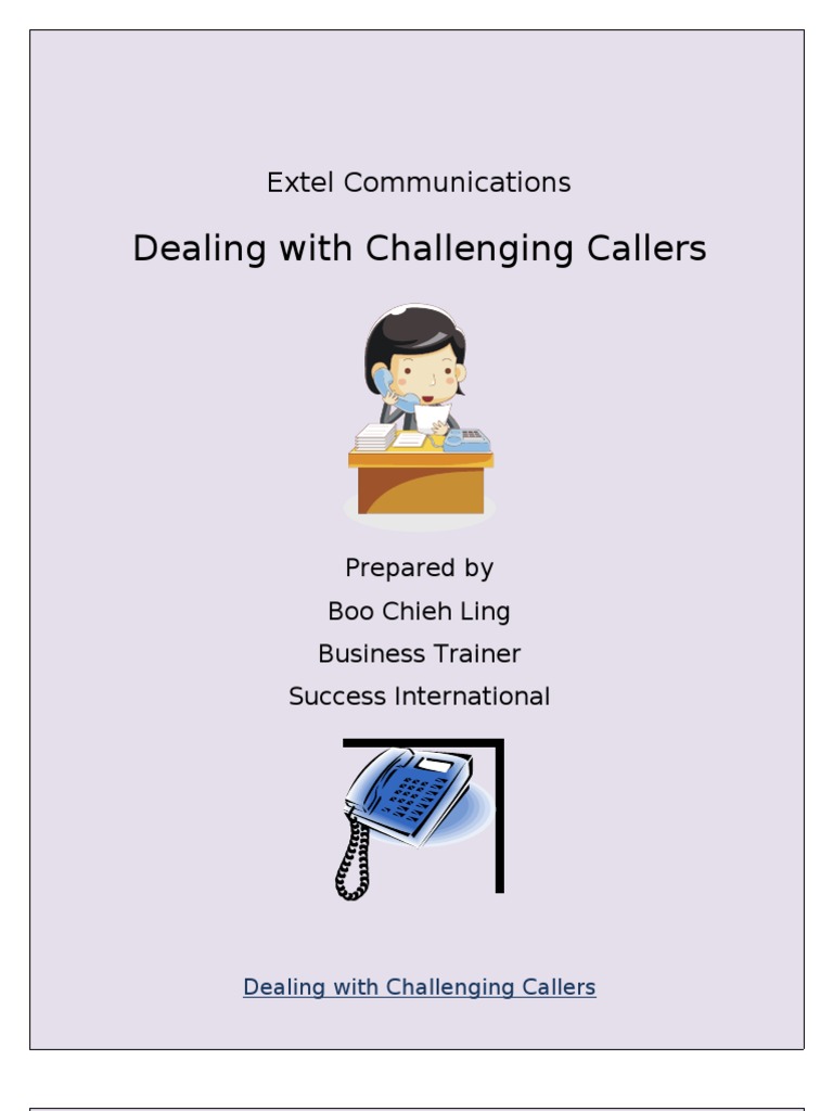 Dealing With Challenging Callers | PDF | Psychological Concepts
