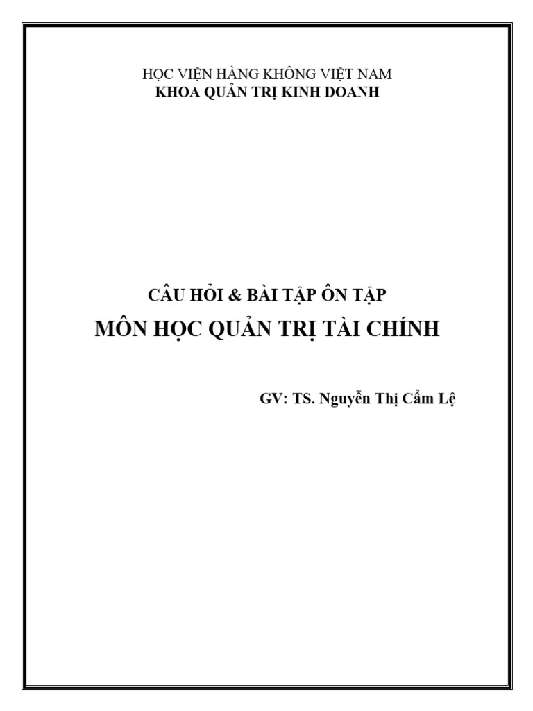 Bai Tap QTTC - NH2023 | PDF
