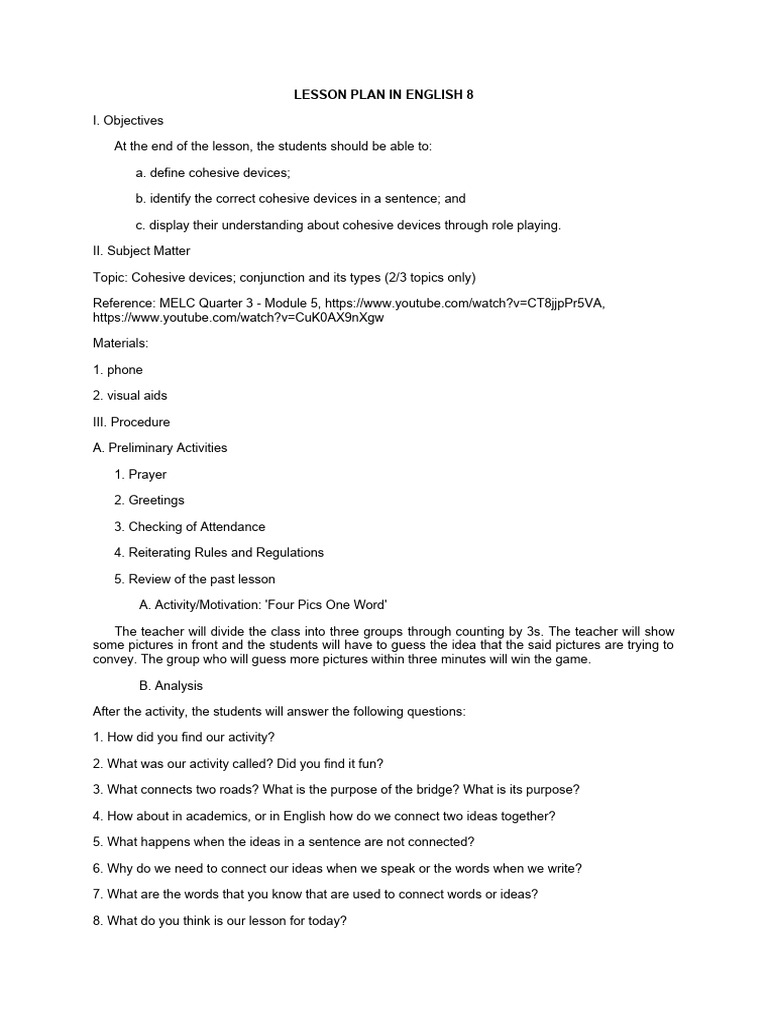 Lesson Plan (For Rating) | PDF