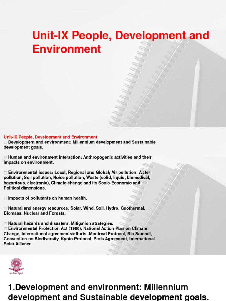 Unit-IX People, Development and Environment | PDF