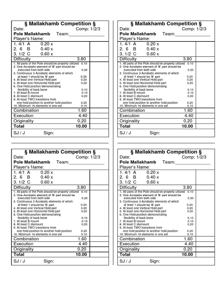 Pole Rope Hang Optional Chits | PDF