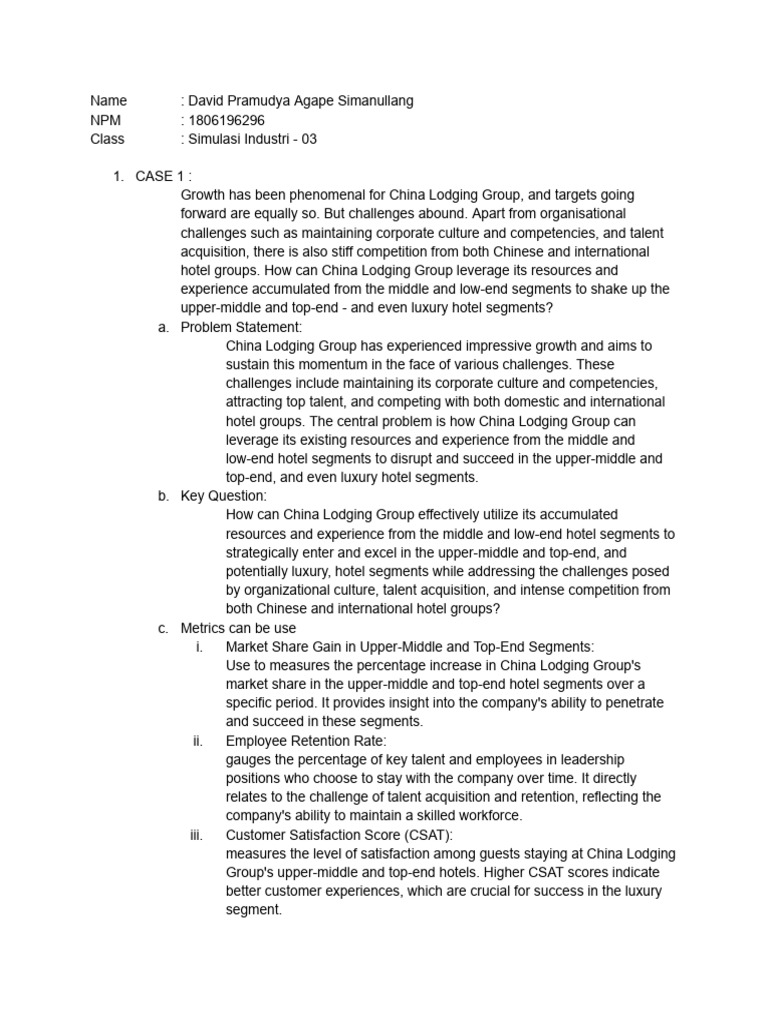 Case Study | PDF | Return On Investment | Customer Satisfaction