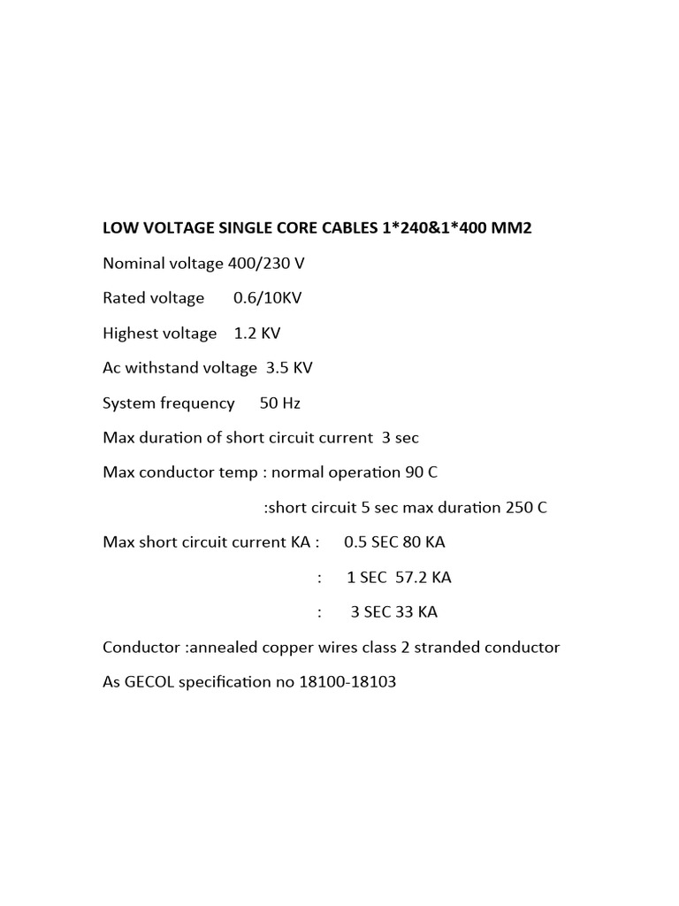 Low Voltage Single Core Cables 1 | PDF