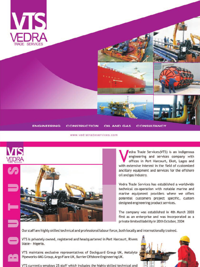Vedra Trade Services (VTS) Profile | PDF | Pipe (Fluid Conveyance) | Pipeline Transport
